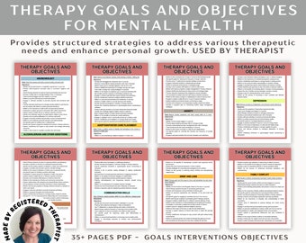 Therapy Goals and Objectives Bundle, Clinical Therapy Notes, Therapist ...
