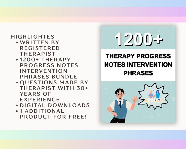 Therapy Progress Notes: 1200+ Intervention Phrases (HIPAA Compliant) - Etsy