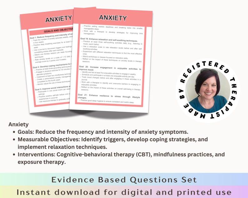 Therapy Treatment Plan Bundle: Goals, Interventions, Objectives (PDF ...