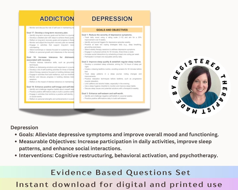 Therapy Treatment Plan Bundle: Goals, Interventions, Objectives (PDF ...