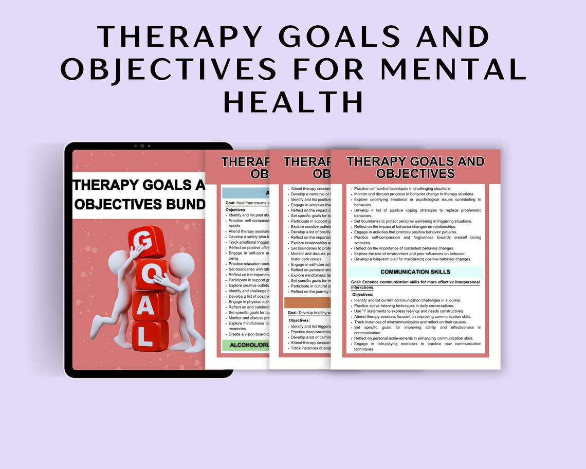 Therapy Goals and Objectives Bundle: Clinical Notes & Cheat Sheets (PDF ...