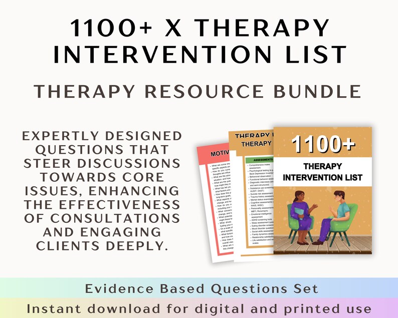1100+ Therapy Intervention List: Therapist Reference Sheets (PDF) - Etsy