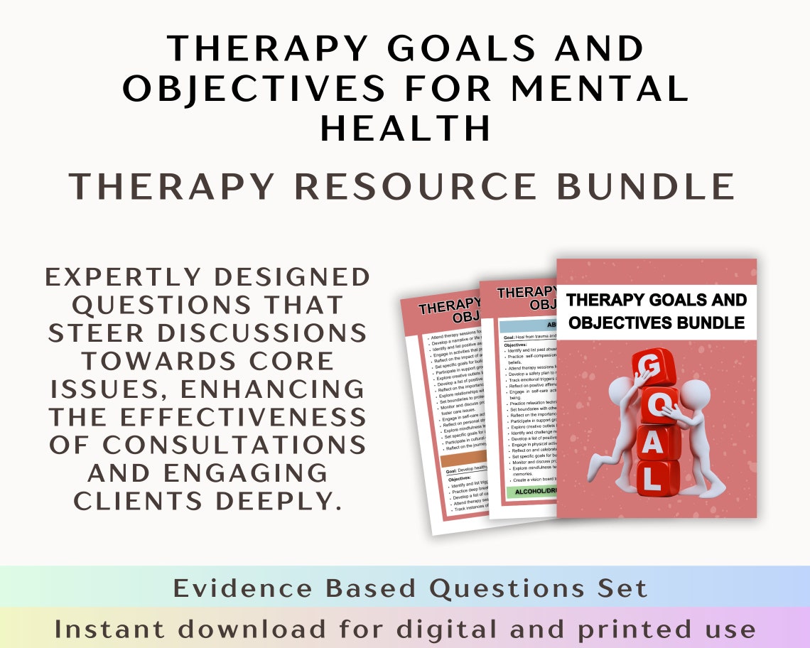 Therapy Goals and Objectives Bundle: Clinical Notes & Cheat Sheets (PDF ...