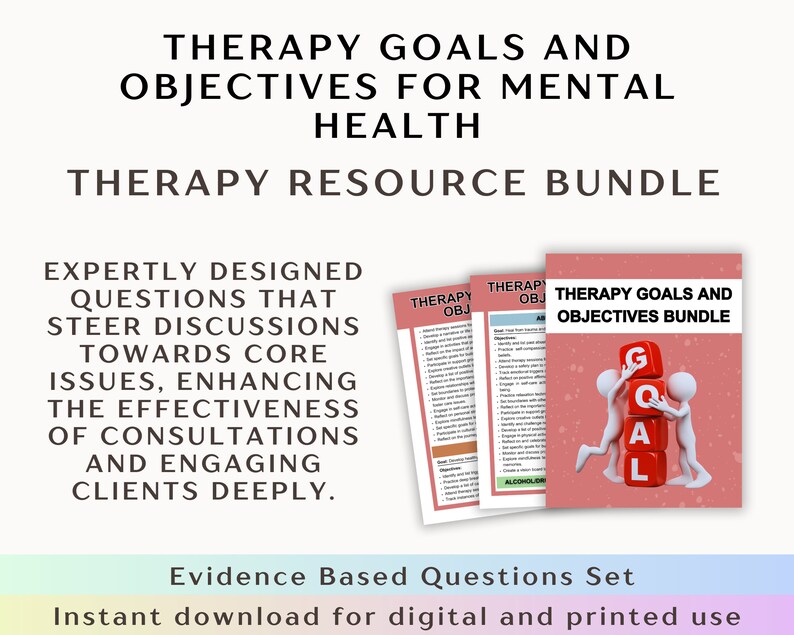 Therapy Goals and Objectives Bundle: Clinical Notes & Cheat Sheets (PDF ...