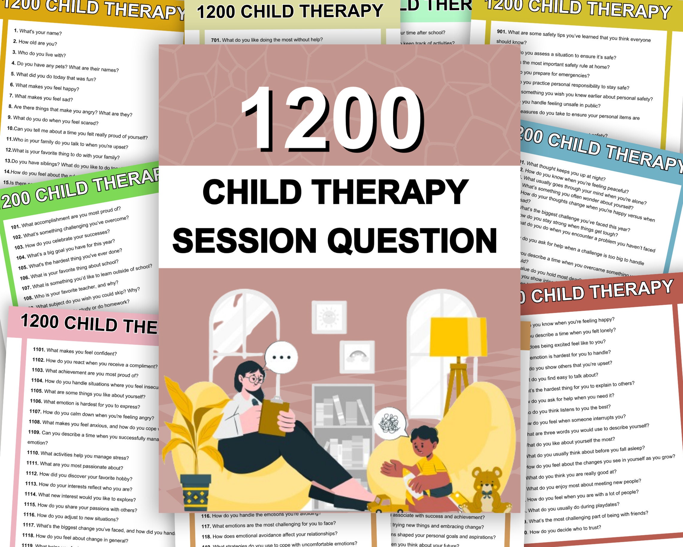 Child Therapy Session Questions, Counseling Questions, Therapy ...