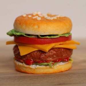 Miniature Hamburger Polymer Clay Dollhouse Food 25mm Refrigerator ...