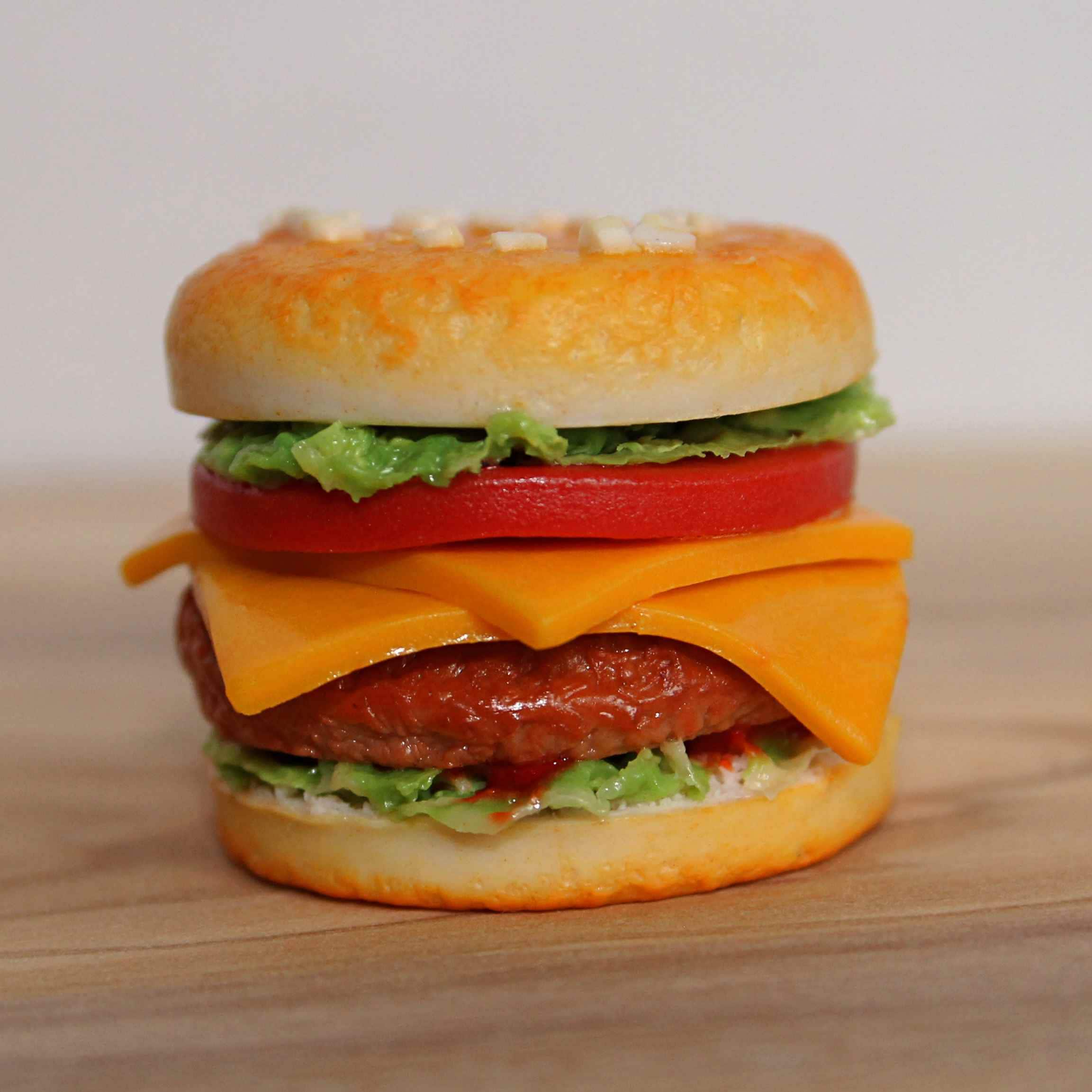 Miniature Hamburger Polymer Clay Dollhouse Food 25mm Refrigerator ...