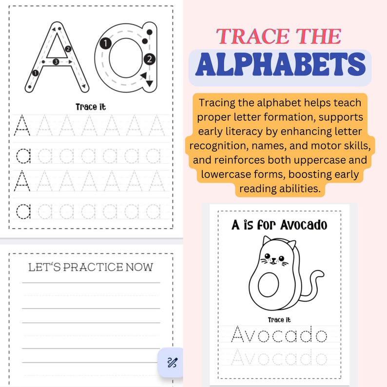 Alphabet Tracing Worksheets for Kids – Printable Handwriting Practice ...