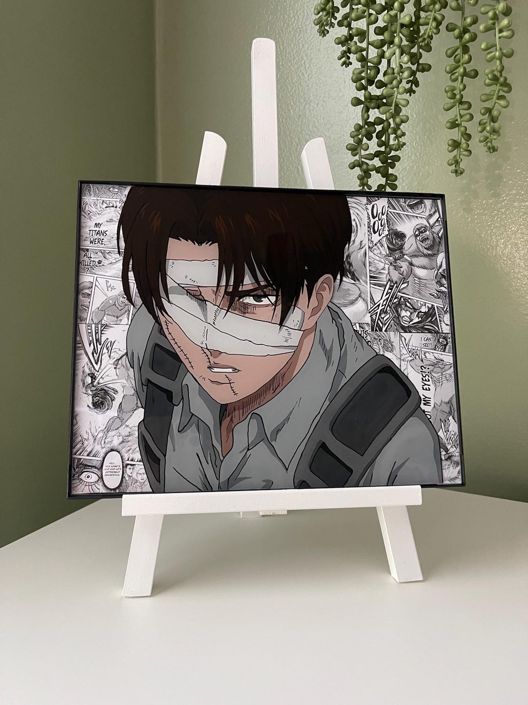 Levi Ackerman - AOT 8x10 Glass Painting - Etsy