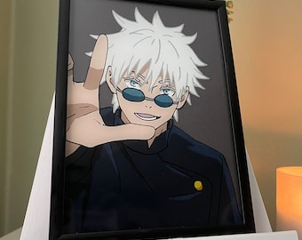 Satoru Gojo Glass Painting Anime - Etsy UK