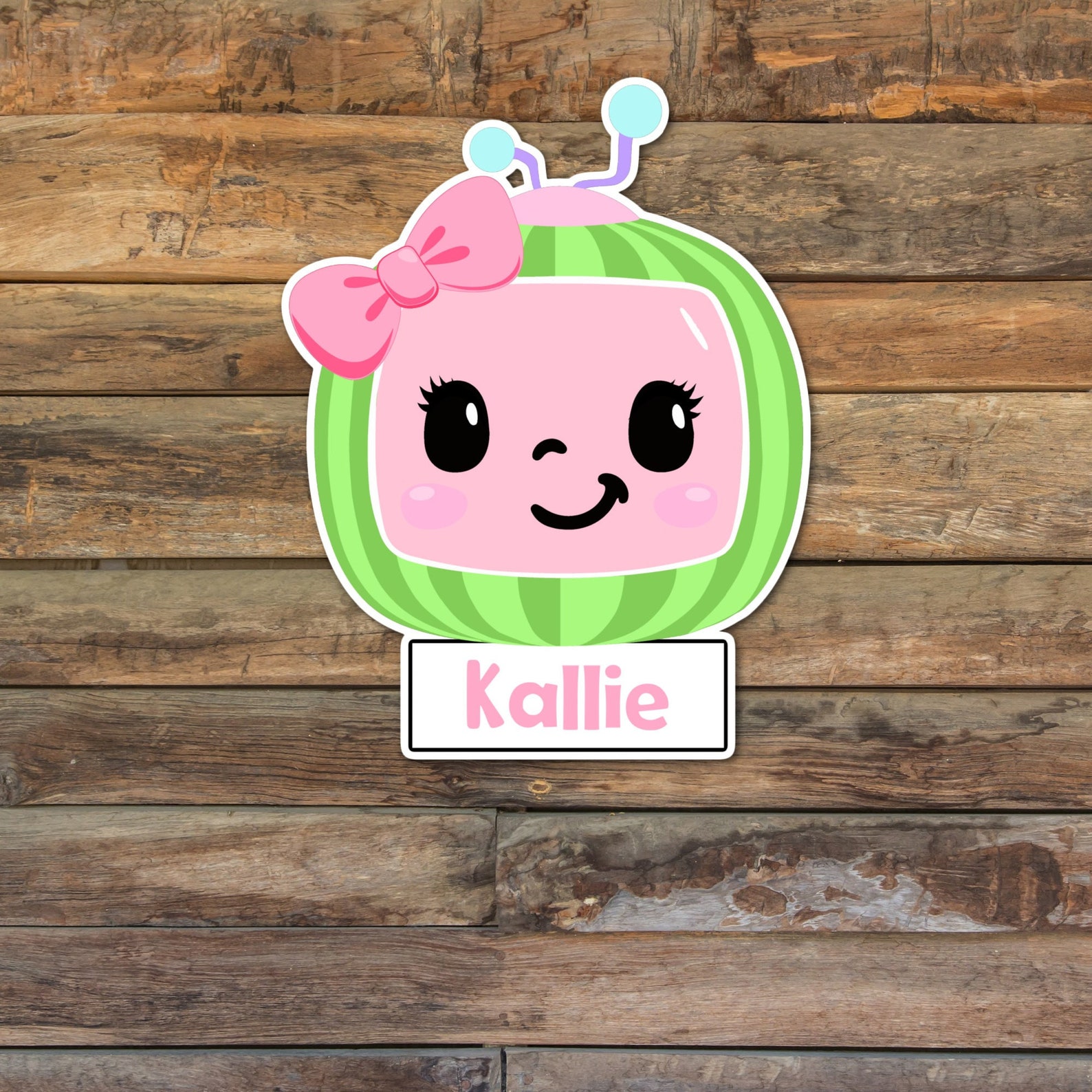 Personalized Pastel Cocomelon With Bow Foam Board Cut Out - Etsy