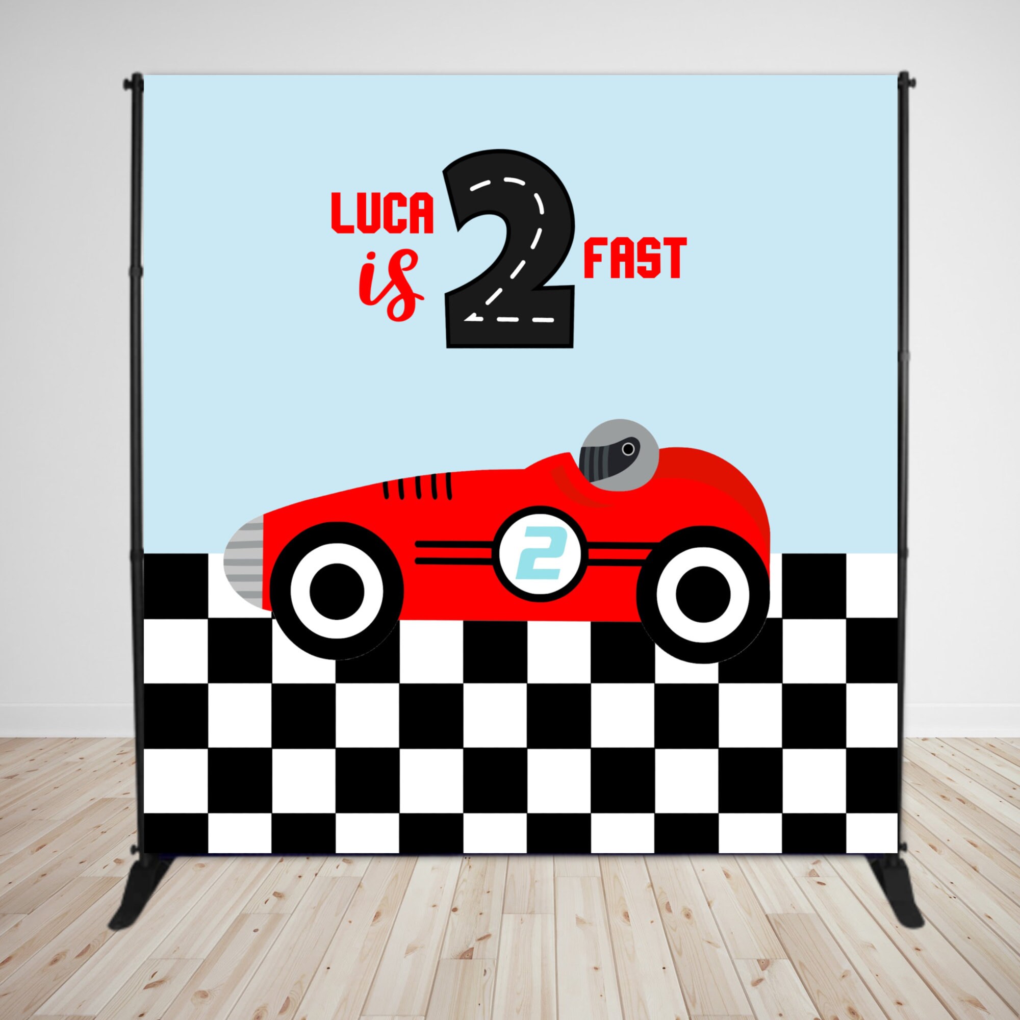 Two Fast Race Car Birthday Vinyl Backdrop - Etsy