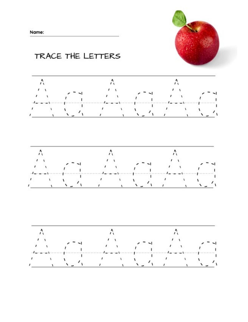 Printable Tracing Pre-school Worksheet for Kids Alphabet Upper-case ...