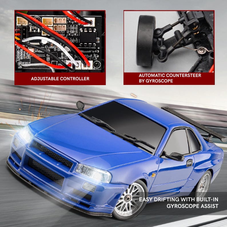 Skyline R34-style RC Drift Car: 1/18 Scale, Remote Controlled - Etsy