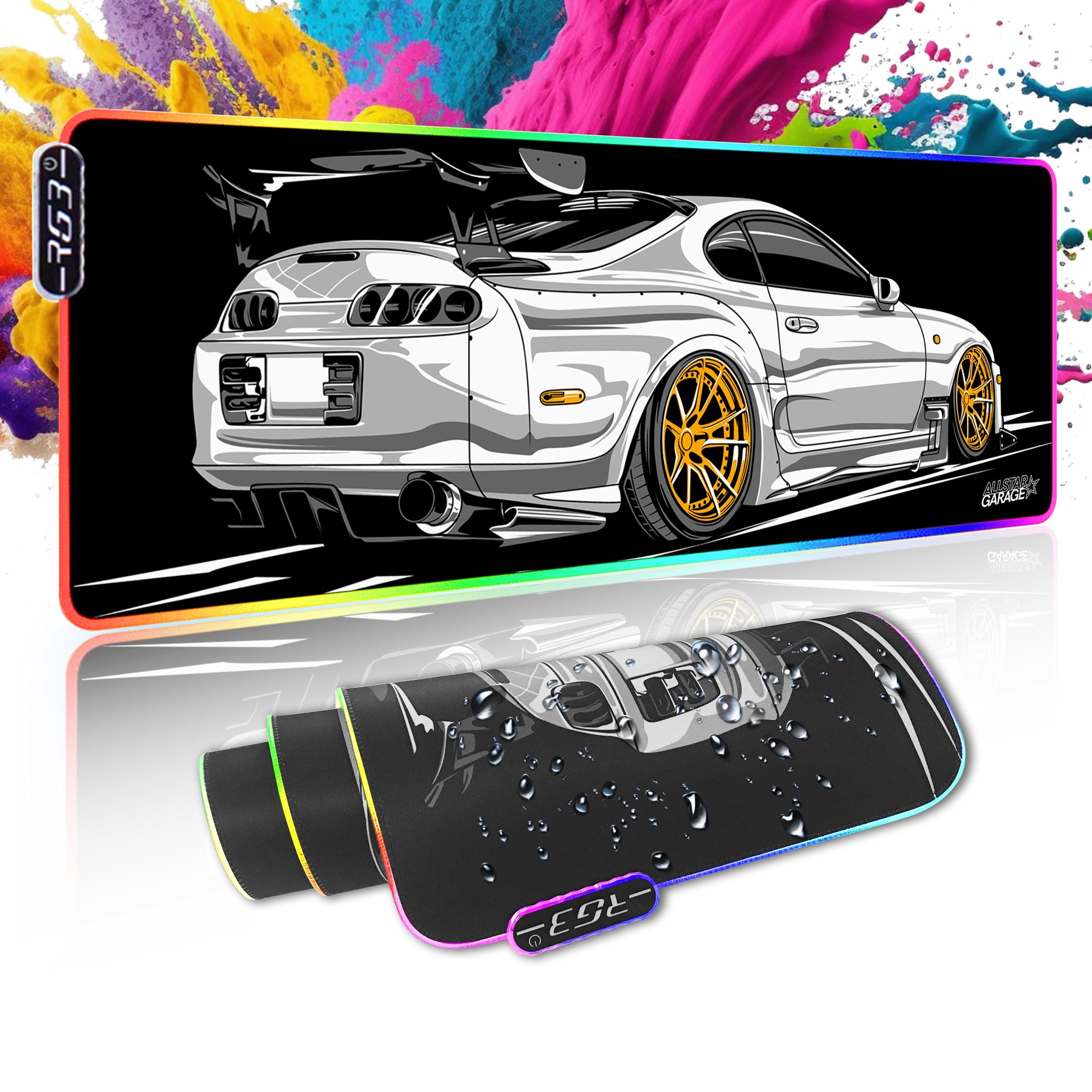 JDM Toyota Supra RGB Gaming Mouse Pad, Minimalist Water Resistant Mouse ...