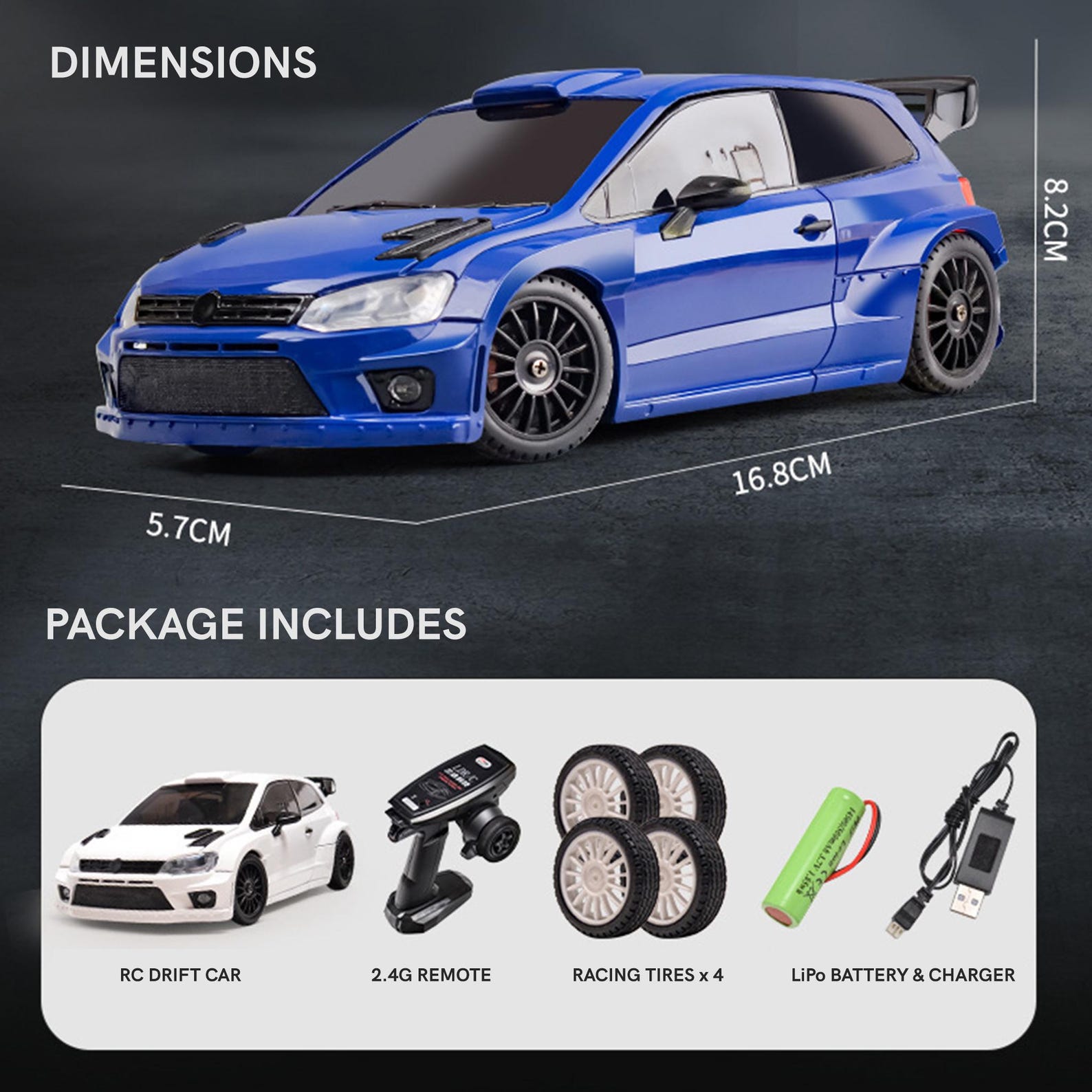 Volkswagen Polo Wrc Rally Car RC Drift Car Full Size Remote Control ...