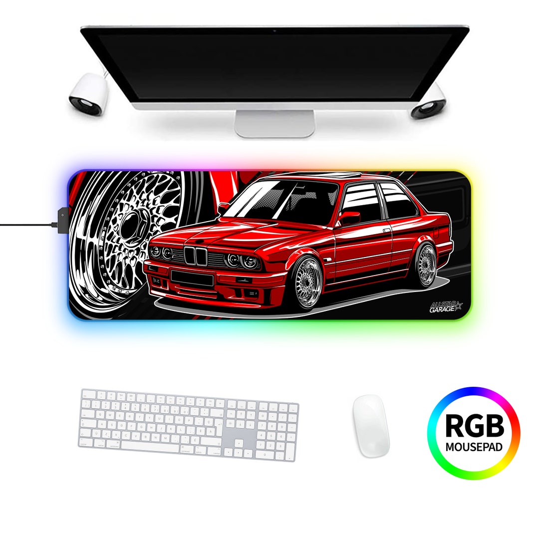 Retro BMW E30 RGB Mouse Pad Minimalist Retro Car Bimmer Mouse - Etsy