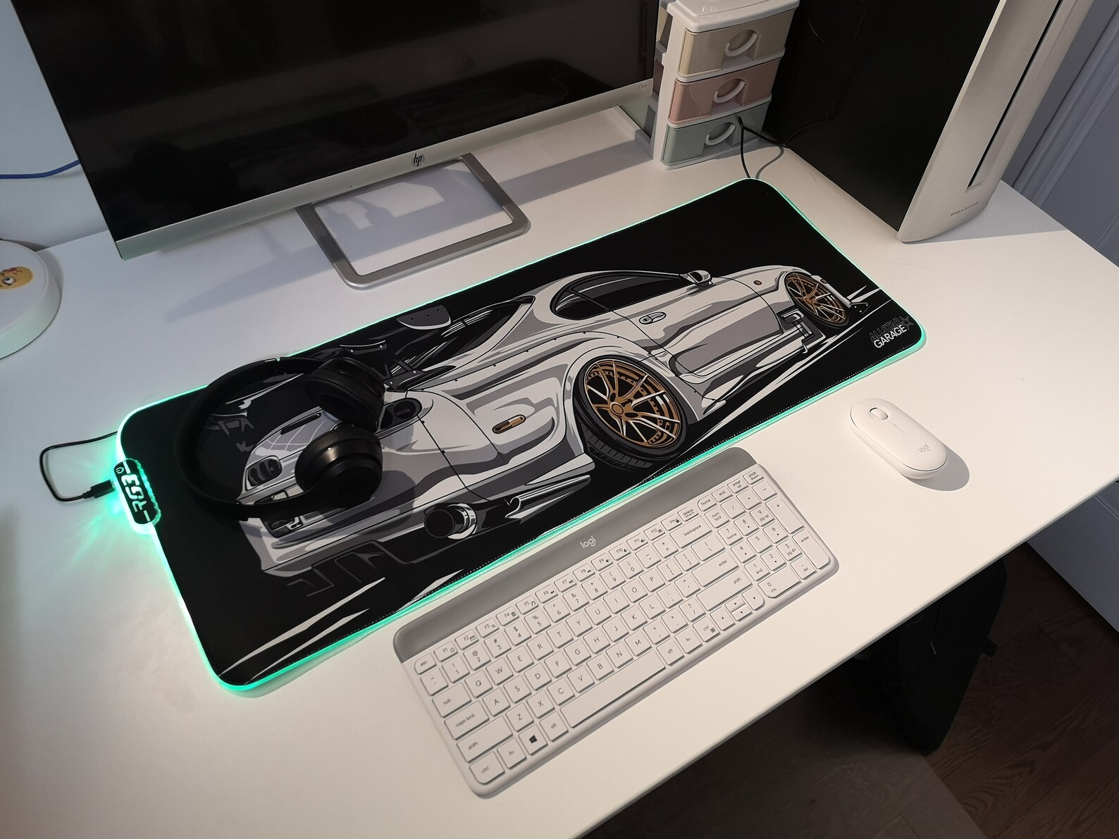 JDM Toyota Supra RGB Gaming Mouse Pad, Minimalist Water Resistant Mouse ...