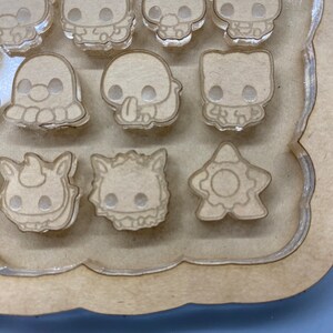 Kawaii Chibi Poke Character Shaker Earring Bits Resin Epoxy Silicone ...