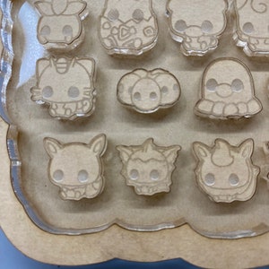 Kawaii Chibi Poke Character Shaker Earring Bits Resin Epoxy Silicone ...