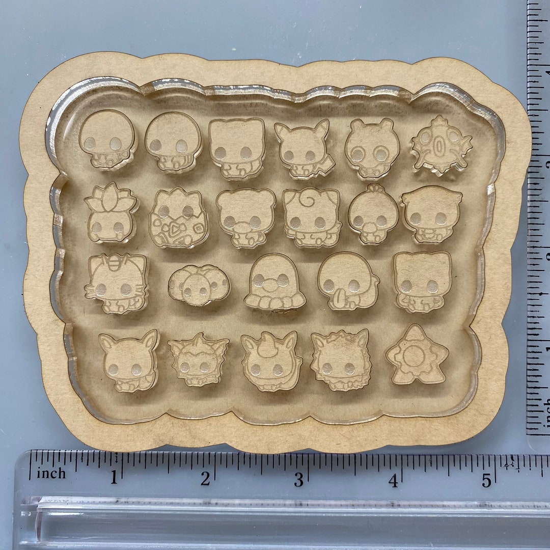 Kawaii Chibi Poke Character Shaker Earring Bits Resin Epoxy Silicone ...