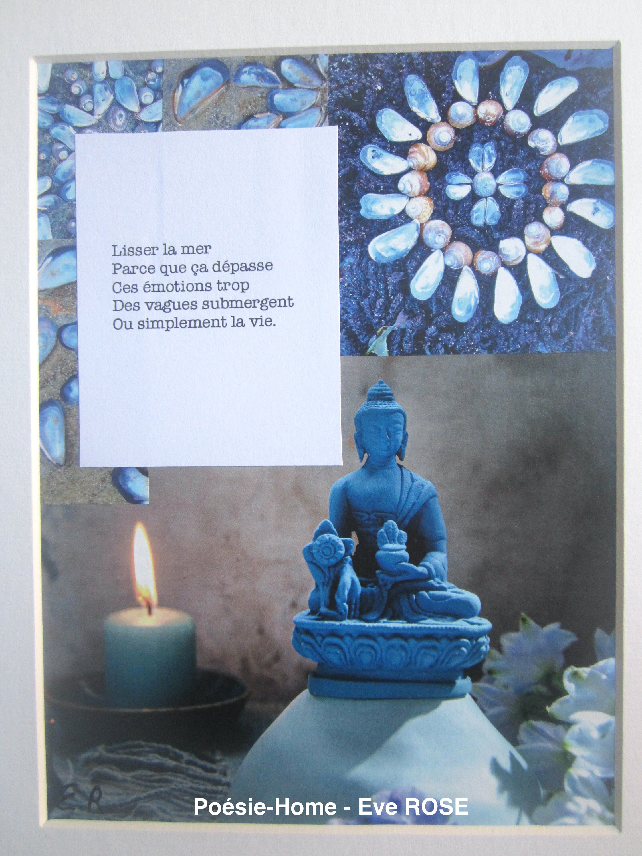 Tableau Collage Poème Zen Bleu Poème Sur Le Thème Des - Etsy
