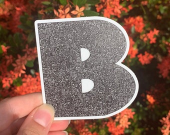 Letter B 6 Monogram Sticker Decal Truck Car Window Teach Craft Initials ...