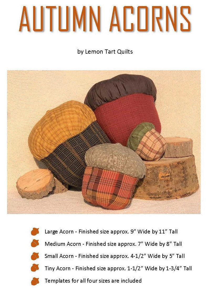 Fabric Acorn Decoration Pattern -PDF / Printed Pattern Also Available ...