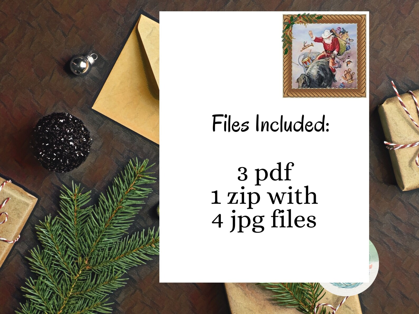 Christmas Rodeo Howdy Santa Claus Bucking Bronco Printable Stationery ...