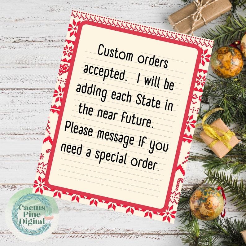 Minnesota State Gnomes Printable Christmas Stationery Set Letter Paper ...