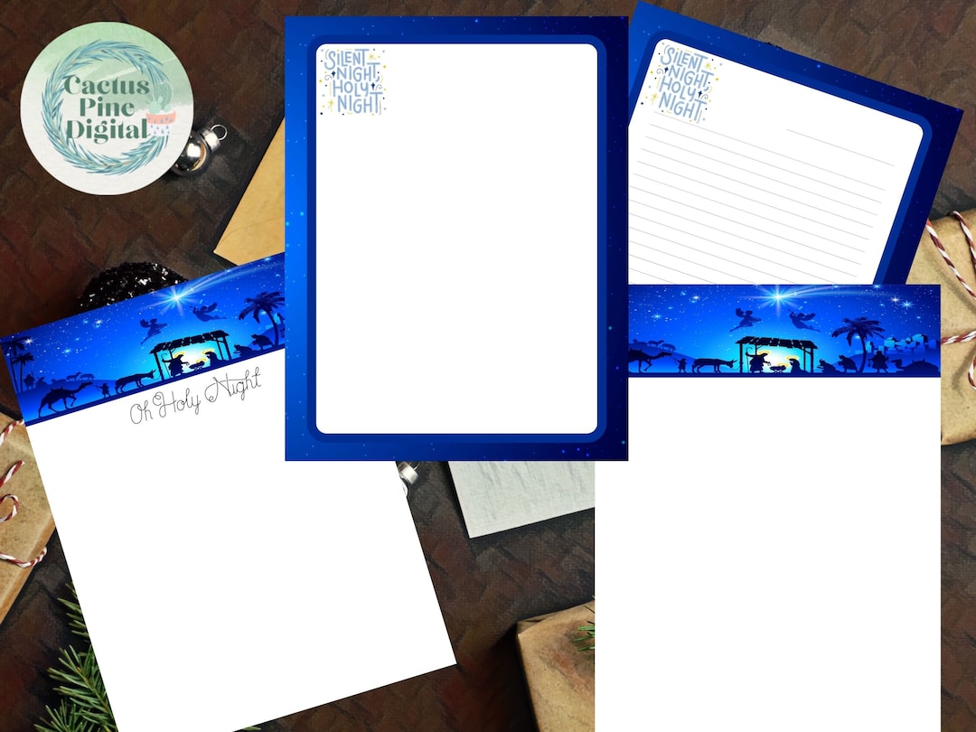 Christmas Nativity Jesus Mary Joseph Bethlehem Printable Stationery Set ...