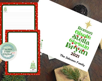 Pine Tree Printable Christmas Stationery Set Letter Paper Letterheads 5 ...