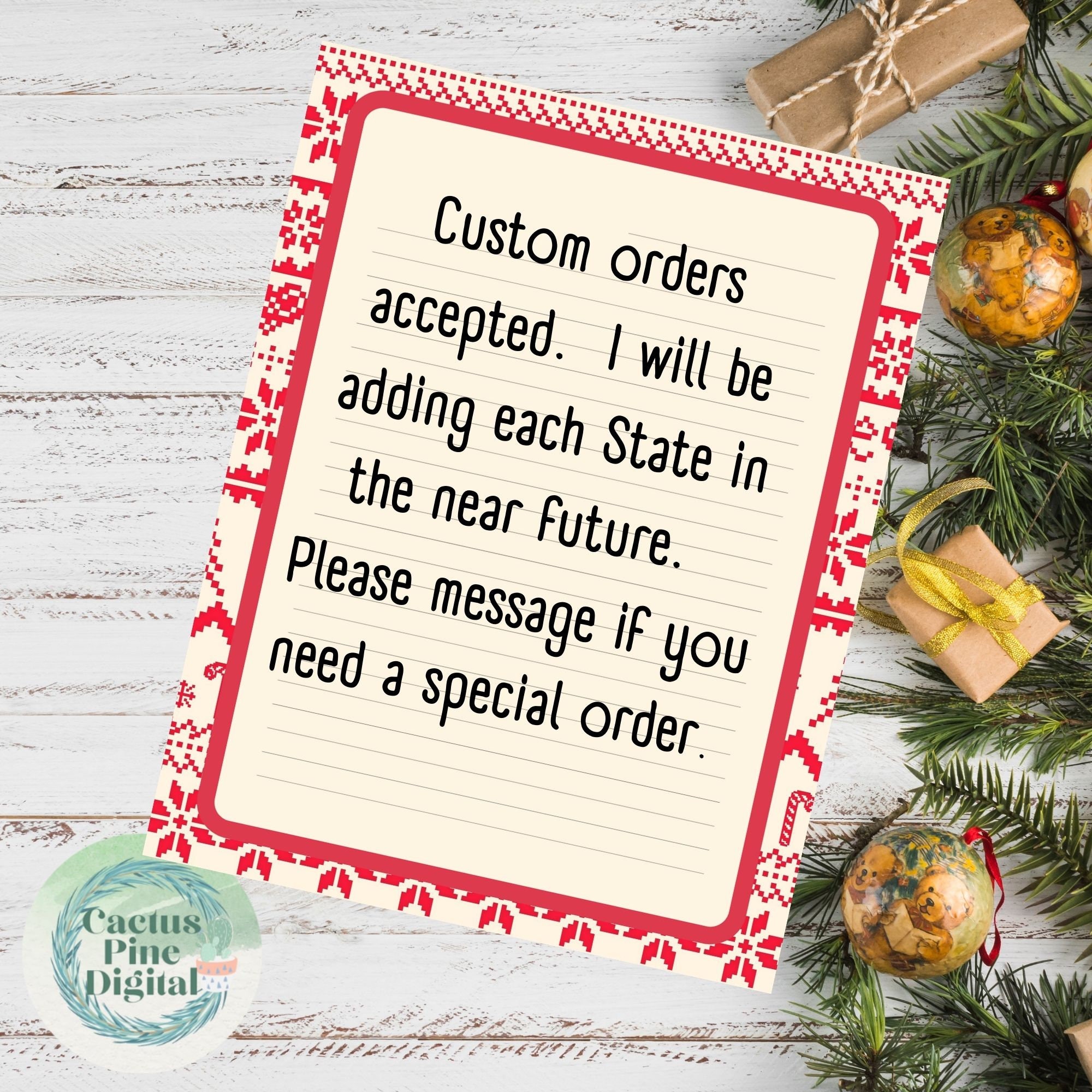 Wisconsin State Gnomes Printable Christmas Stationery Set Letter Paper ...