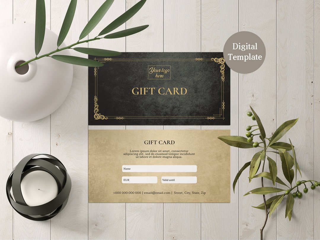 Custom Gift Card, Digital Template, Personalized Gift Card, Gift Card ...