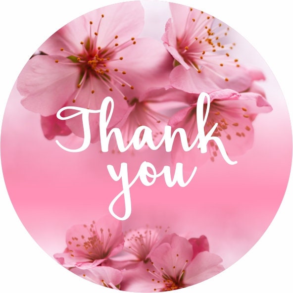 Sakura Thank You Sticker, Custom Digital Template as Digital File ...
