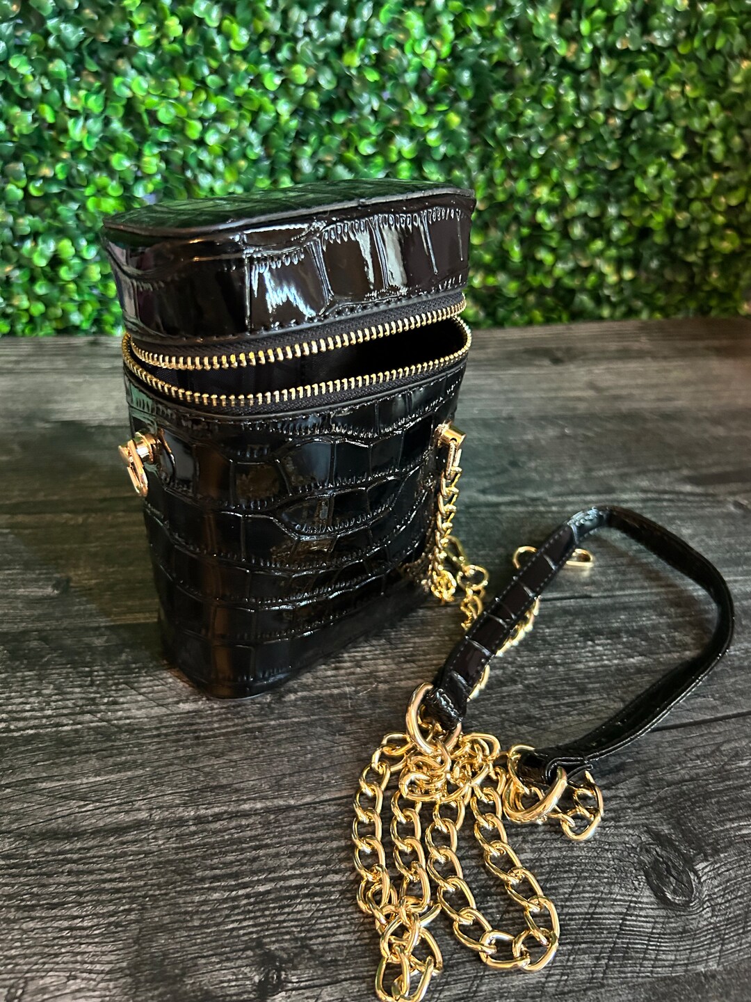 Black Patent Leather Crossbody Bag: Small Womens Shoulder Purse - Etsy