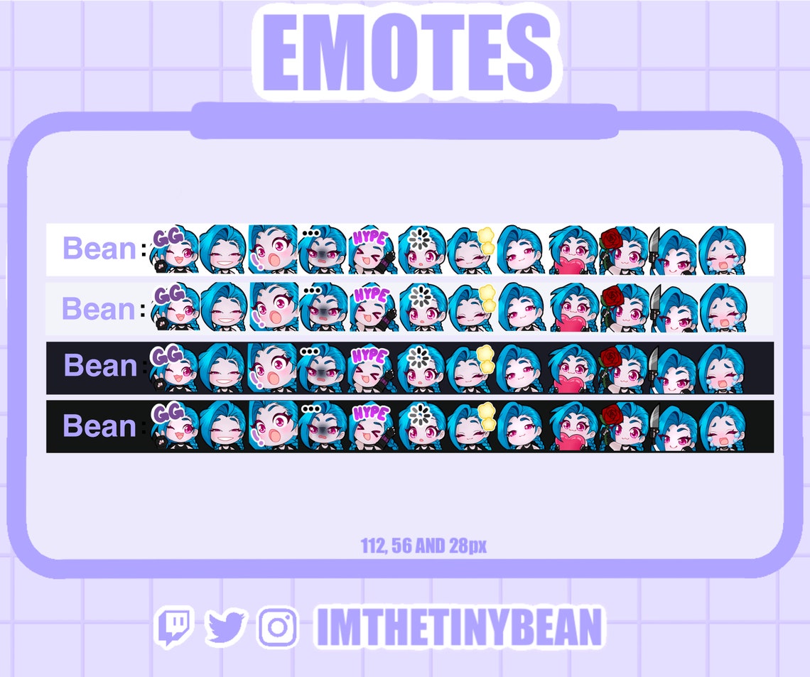 Jinx Emotes - League of Legends - Twitch, Discord, Stream - Cute - Etsy