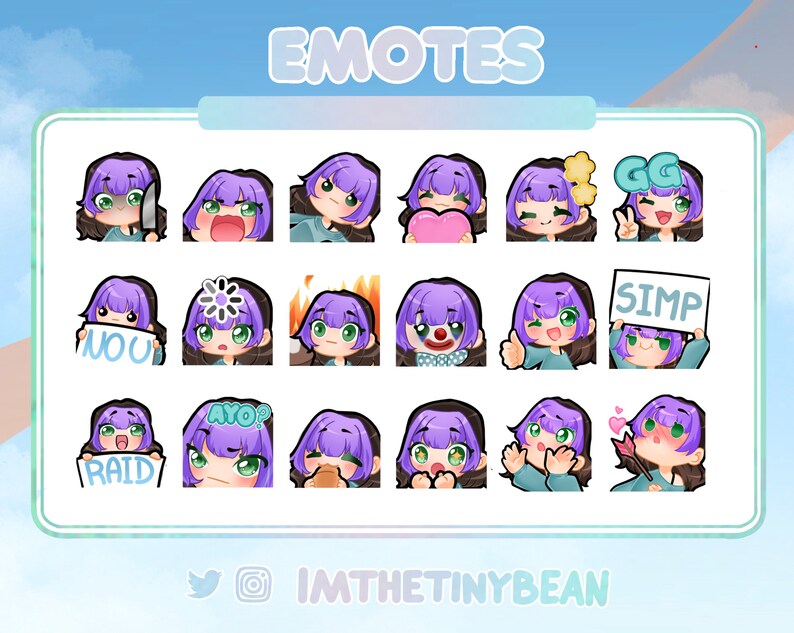 Twitch Custom Emotes - Twitch Emotes - Emote Commission - Chibi Emotes ...