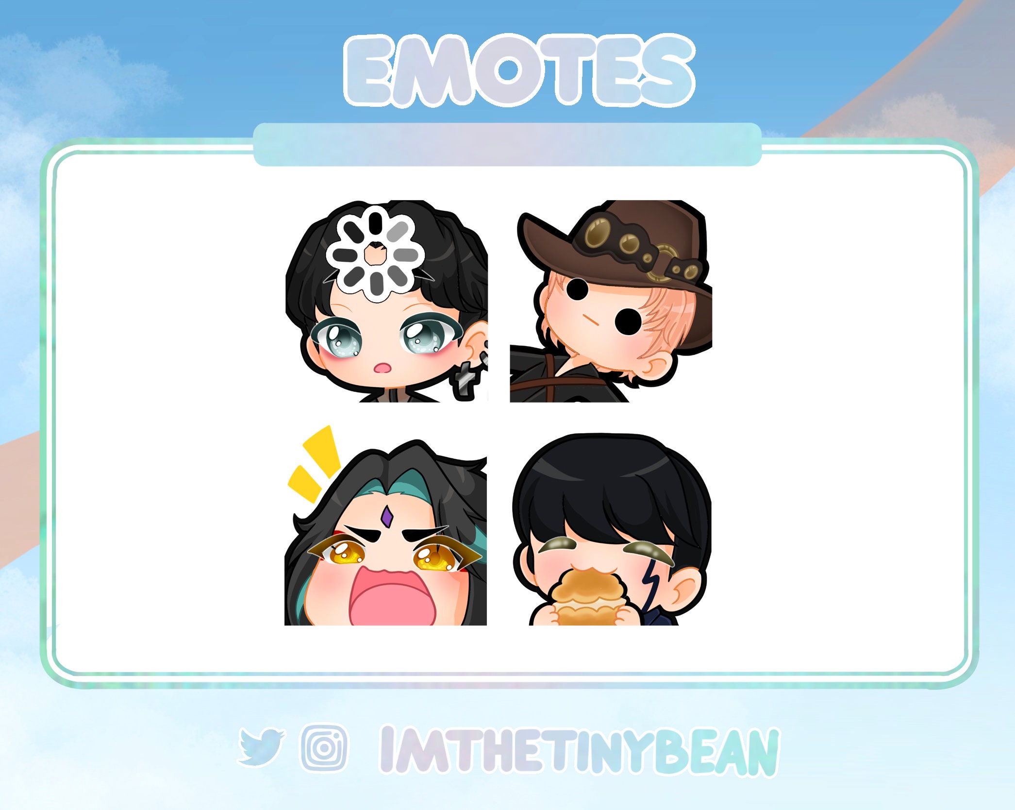Twitch Custom Emotes - Twitch Emotes - Emote Commission - Chibi Emotes ...