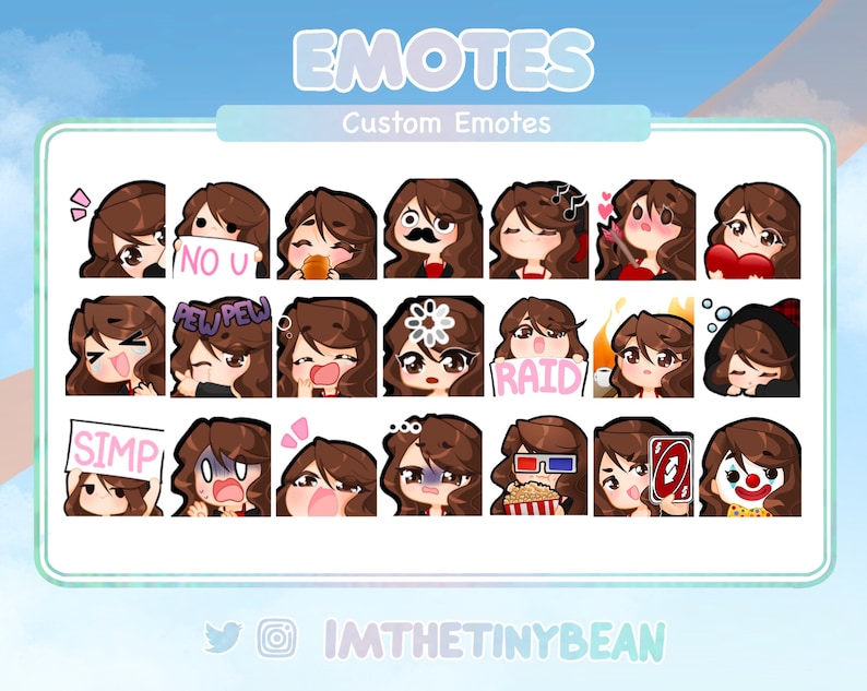 Twitch Custom Emotes - Twitch Emotes - Emote Commission - Chibi Emotes ...