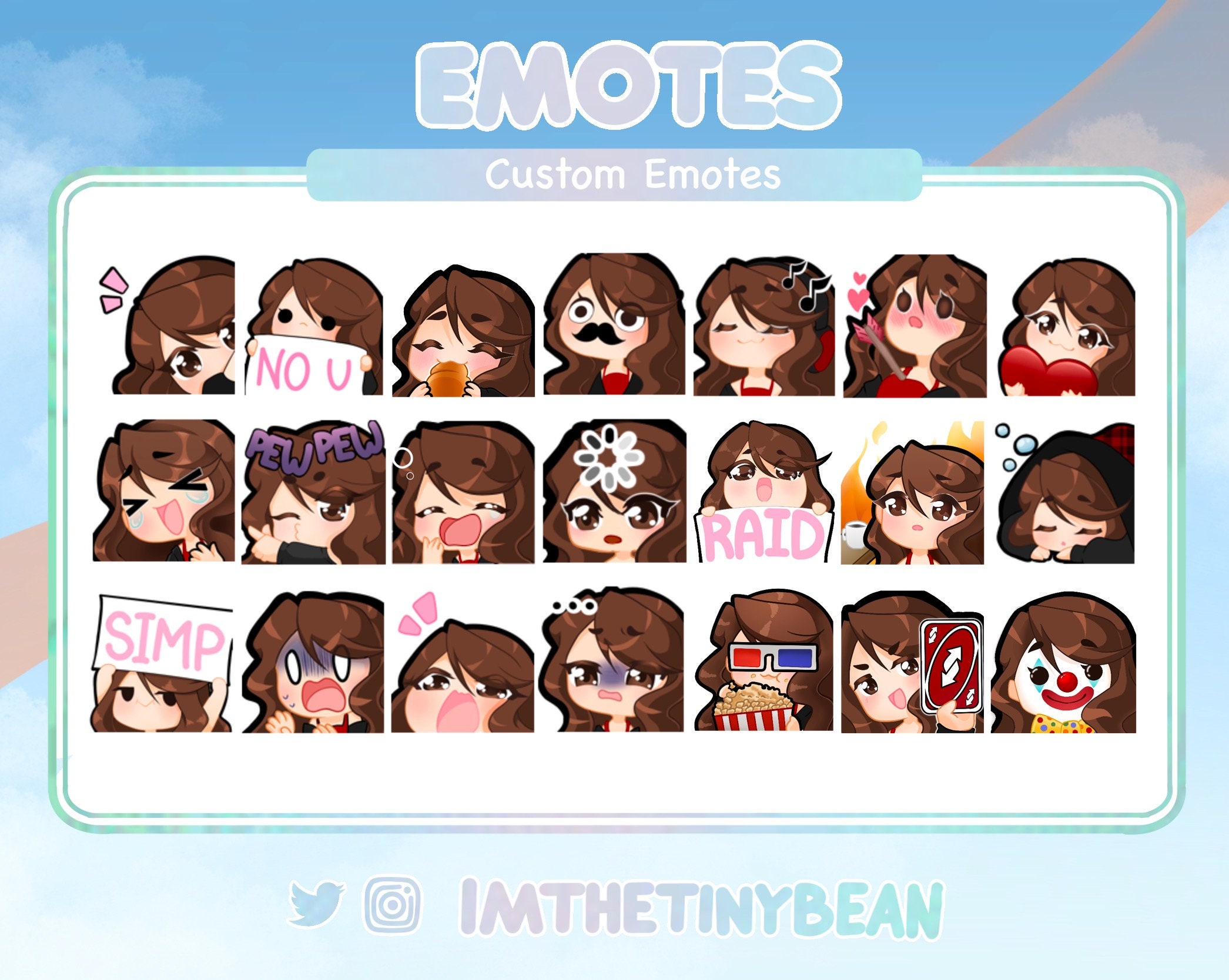 Twitch Custom Emotes - Twitch Emotes - Emote Commission - Chibi Emotes ...