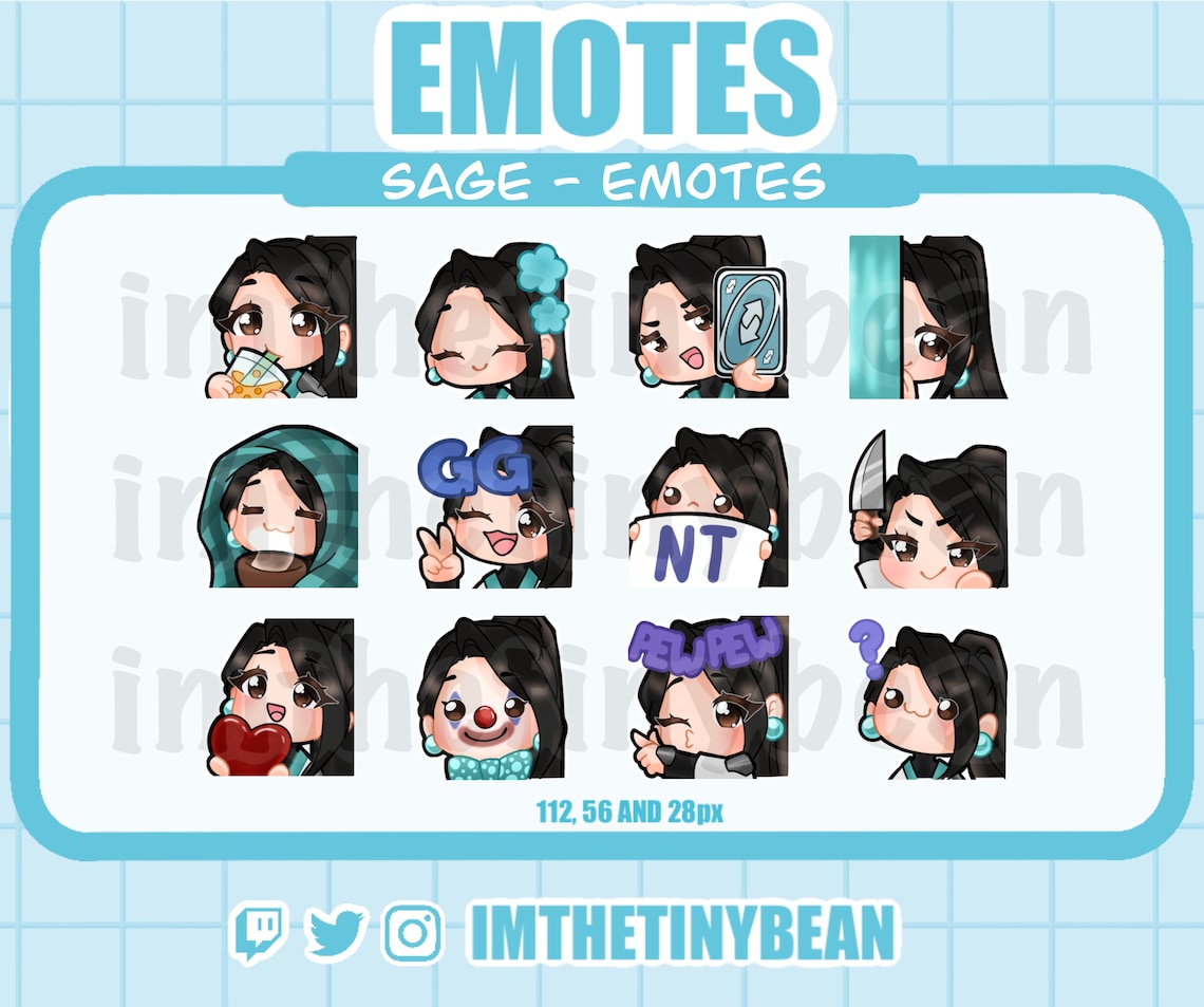 Sage Emotes - Valorant - Twitch, Discord, Stream - Cute - Etsy