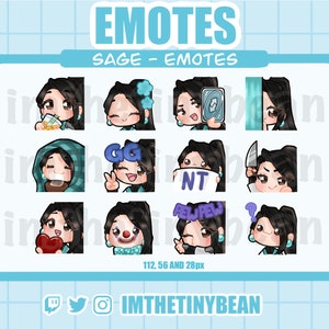 Sage Emotes - Valorant - Twitch, Discord, Stream - Cute - Etsy