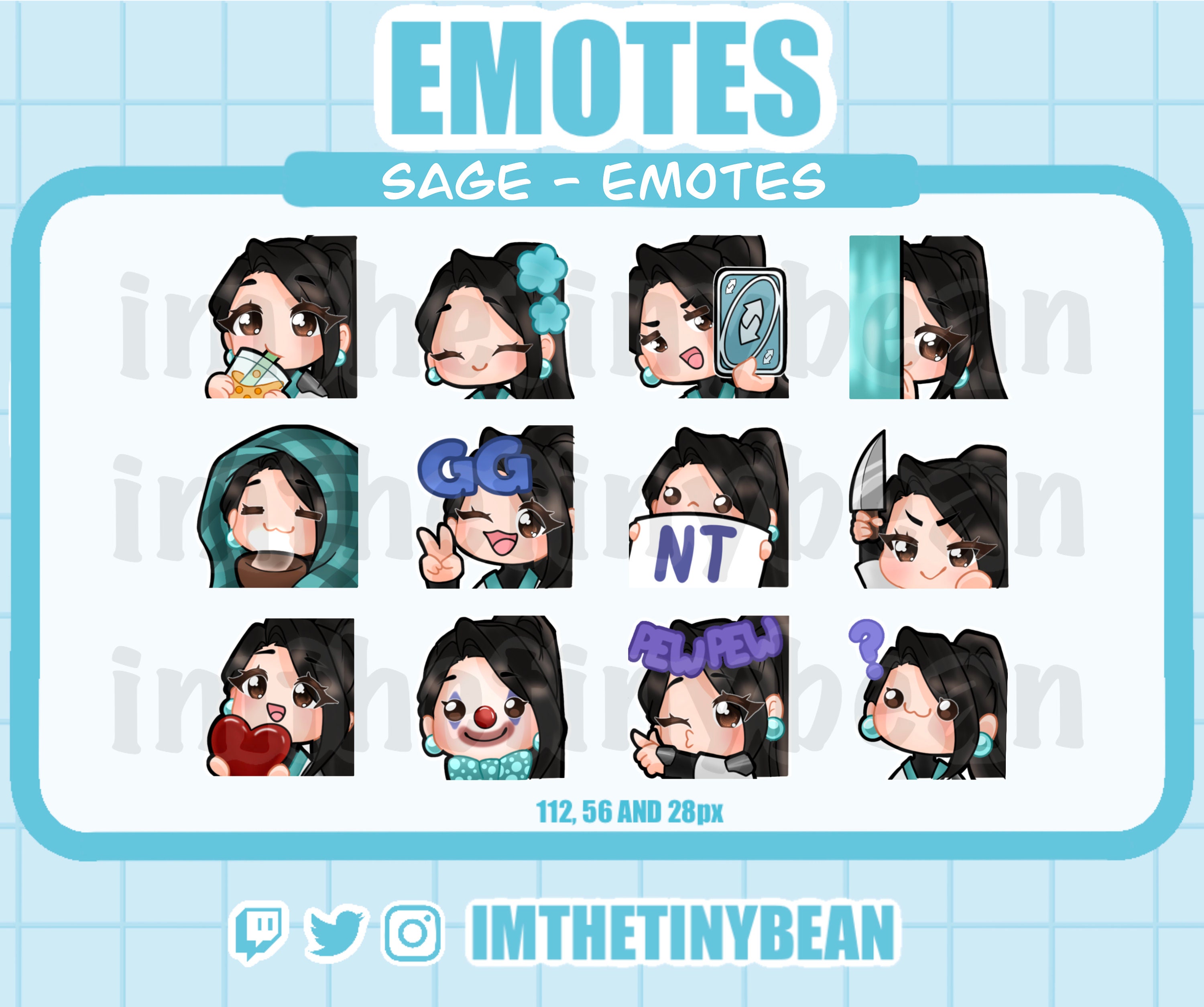Sage Emotes - Valorant - Twitch, Discord, Stream - Cute - Etsy