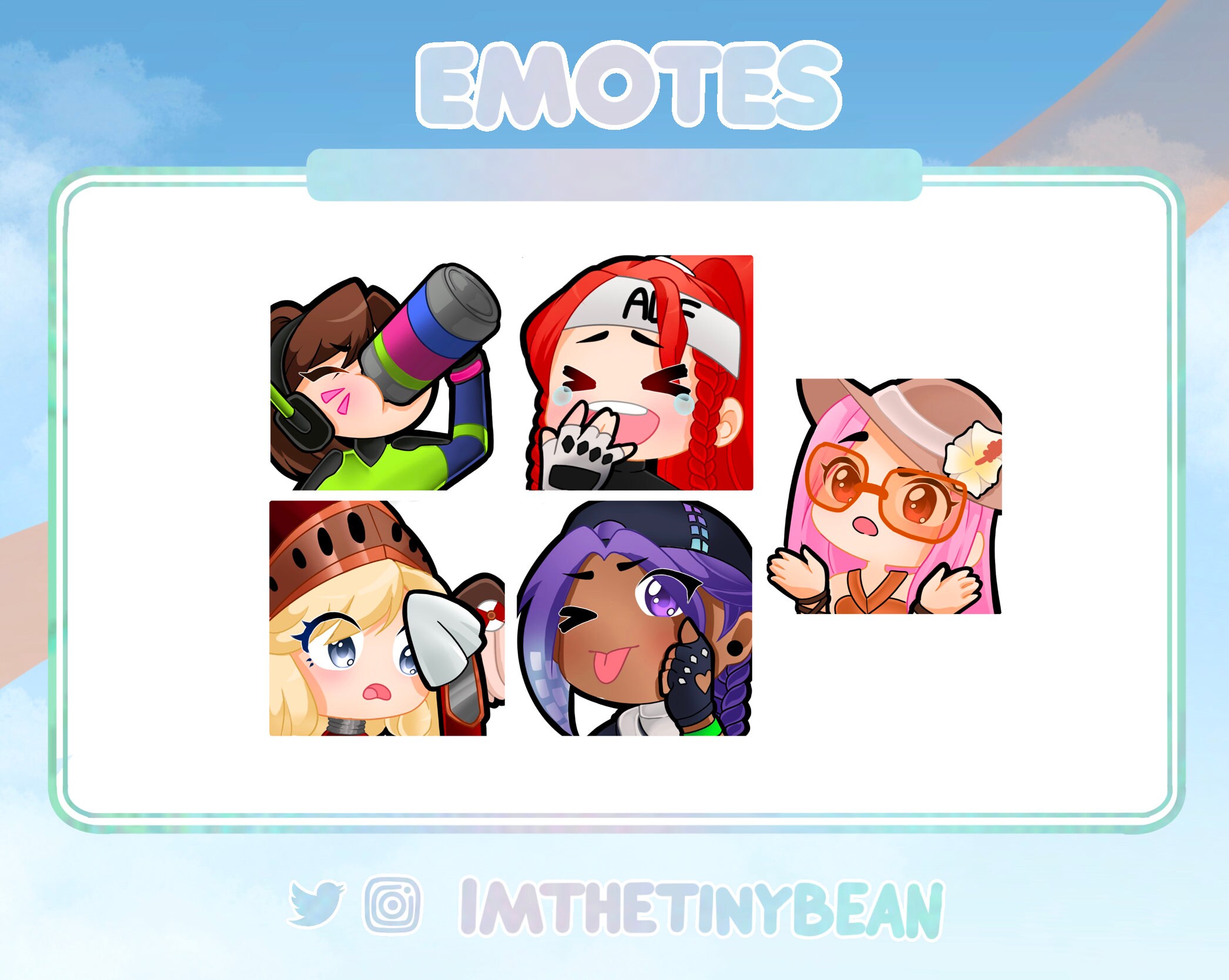 Twitch Custom Emotes - Twitch Emotes - Emote Commission - Chibi Emotes ...