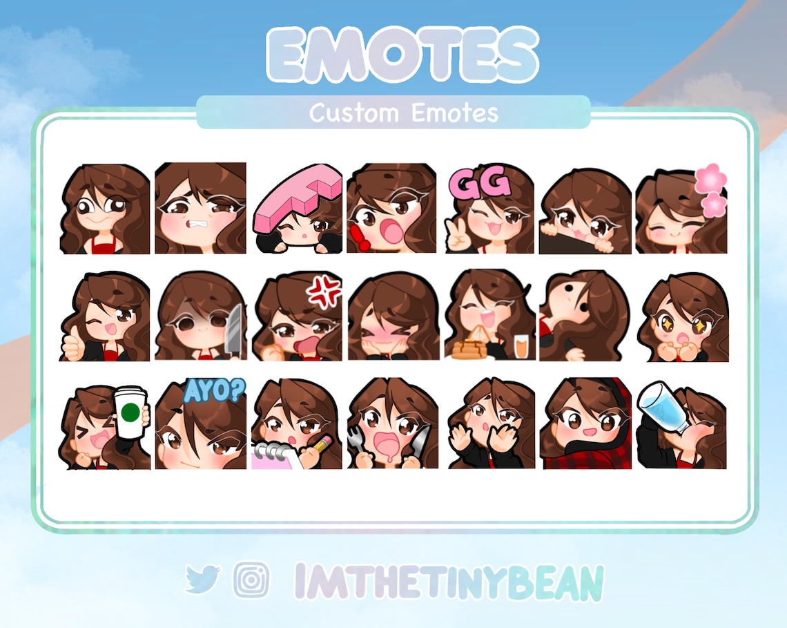 Twitch Custom Emotes - Twitch Emotes - Emote Commission - Chibi Emotes ...