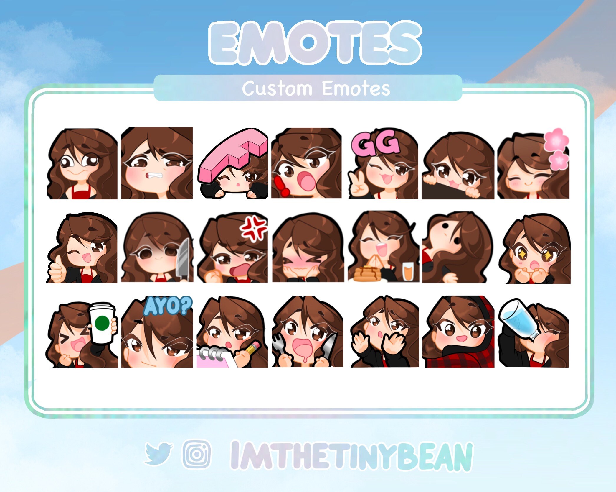 Twitch Custom Emotes - Twitch Emotes - Emote Commission - Chibi Emotes ...