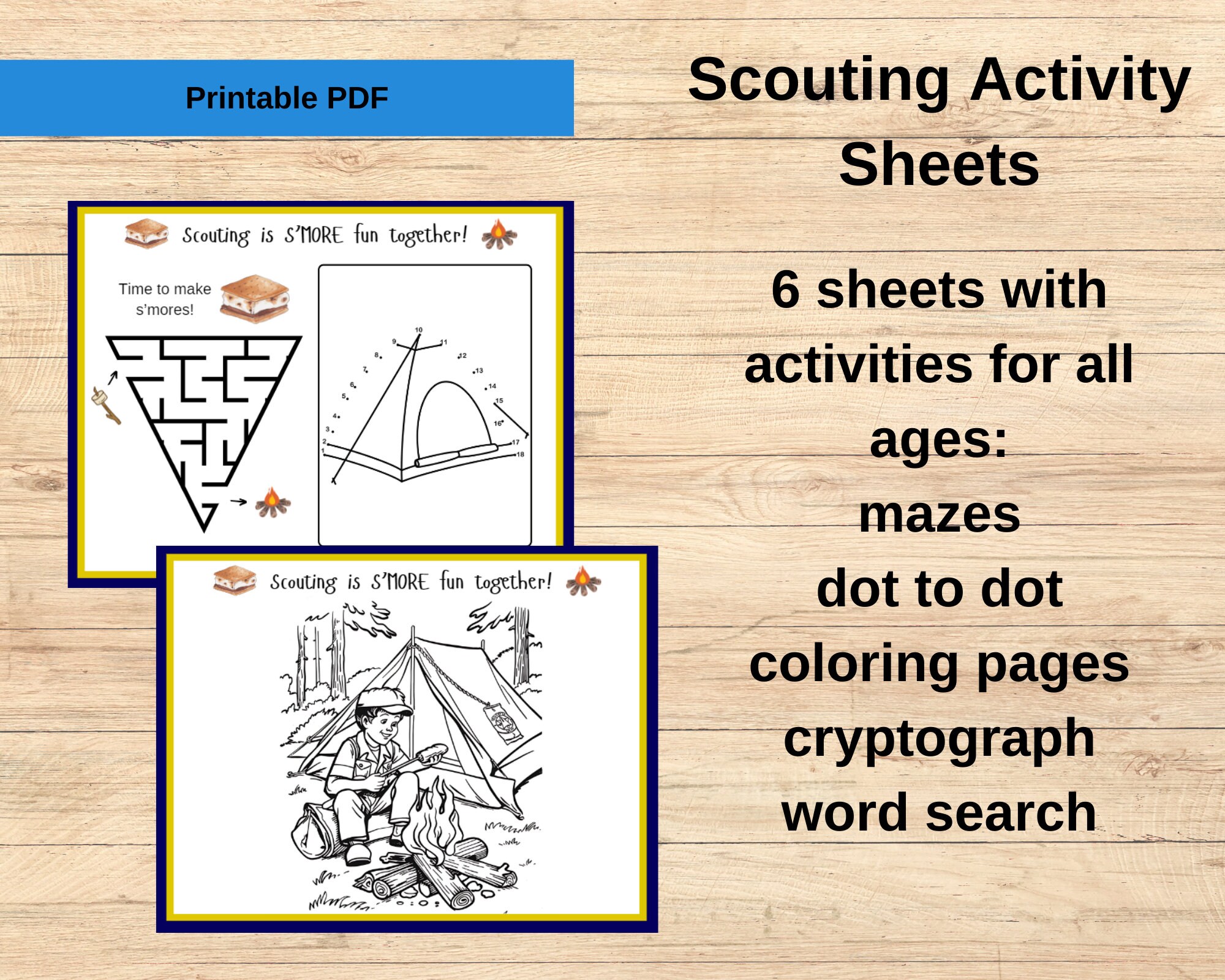 Scout Activity Sheets - Instant Download - Etsy