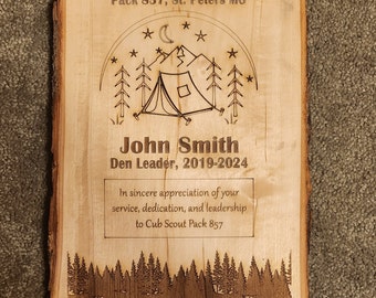 BSA Licensed AOL Den Leader Cub Scouts Plaque With Rank Insignia and ...