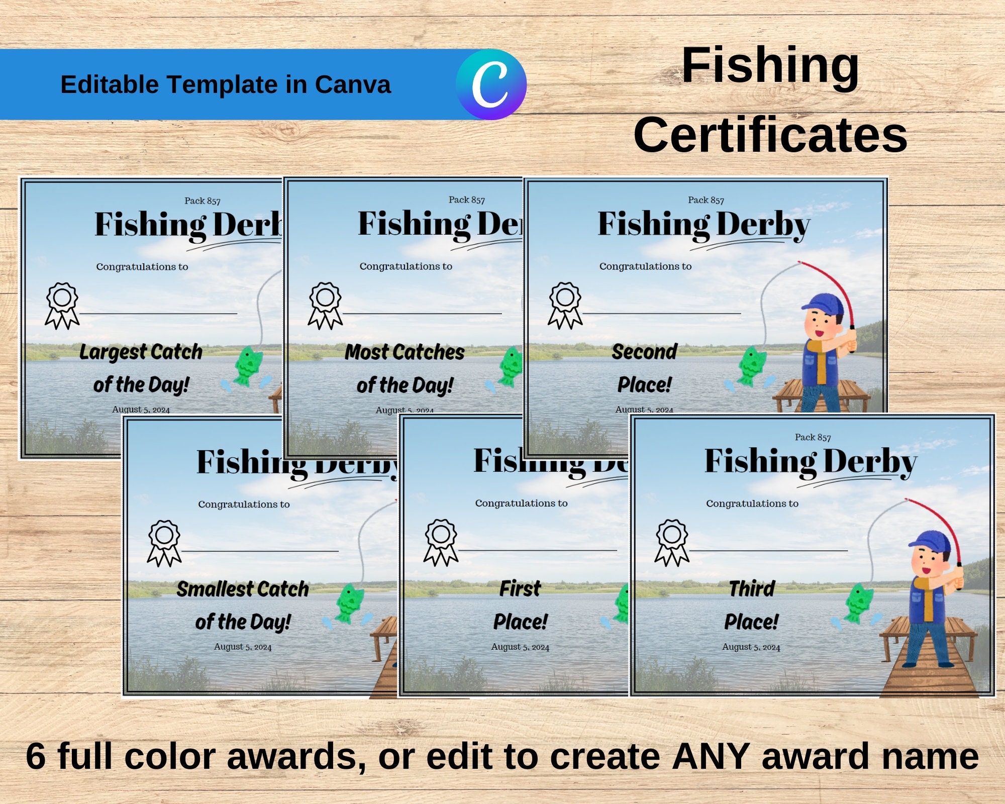 Fishing Awards - DIY Printables - Etsy